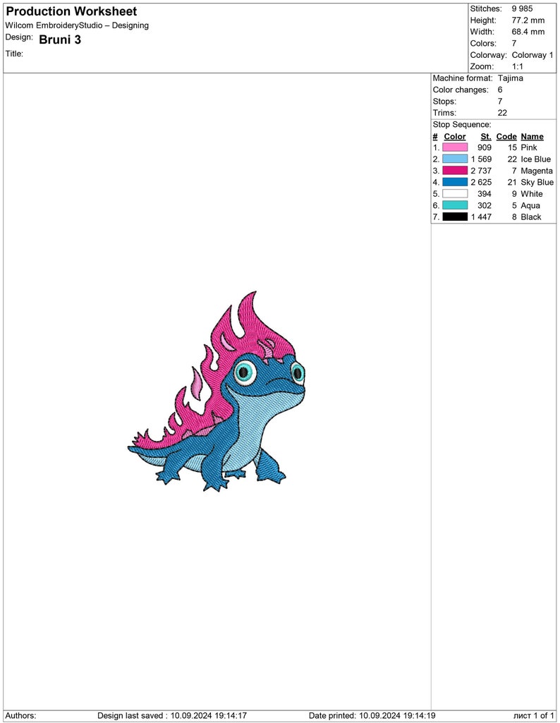 Bruni, Frozen Inspired. Machine Embroidery Design File. Install ...