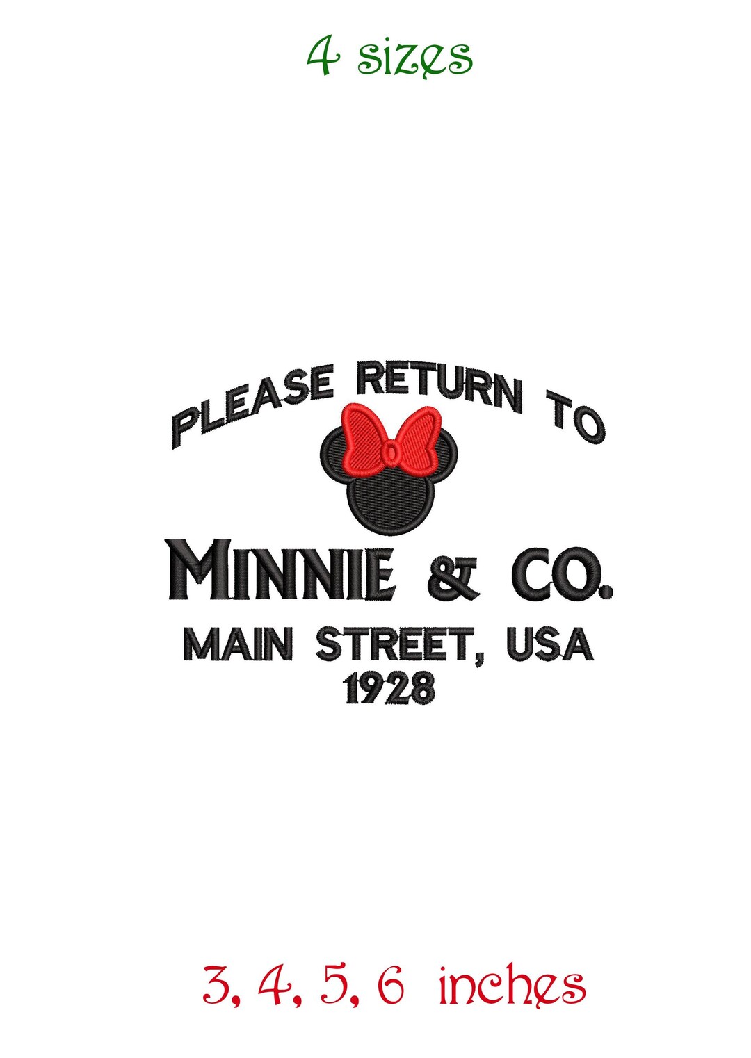 Machine Embroidery Design. Please Return to Minnie & Co. - Etsy