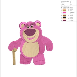 Toy Story Lotso Inspired. Machine Embroidery Design File. Install ...