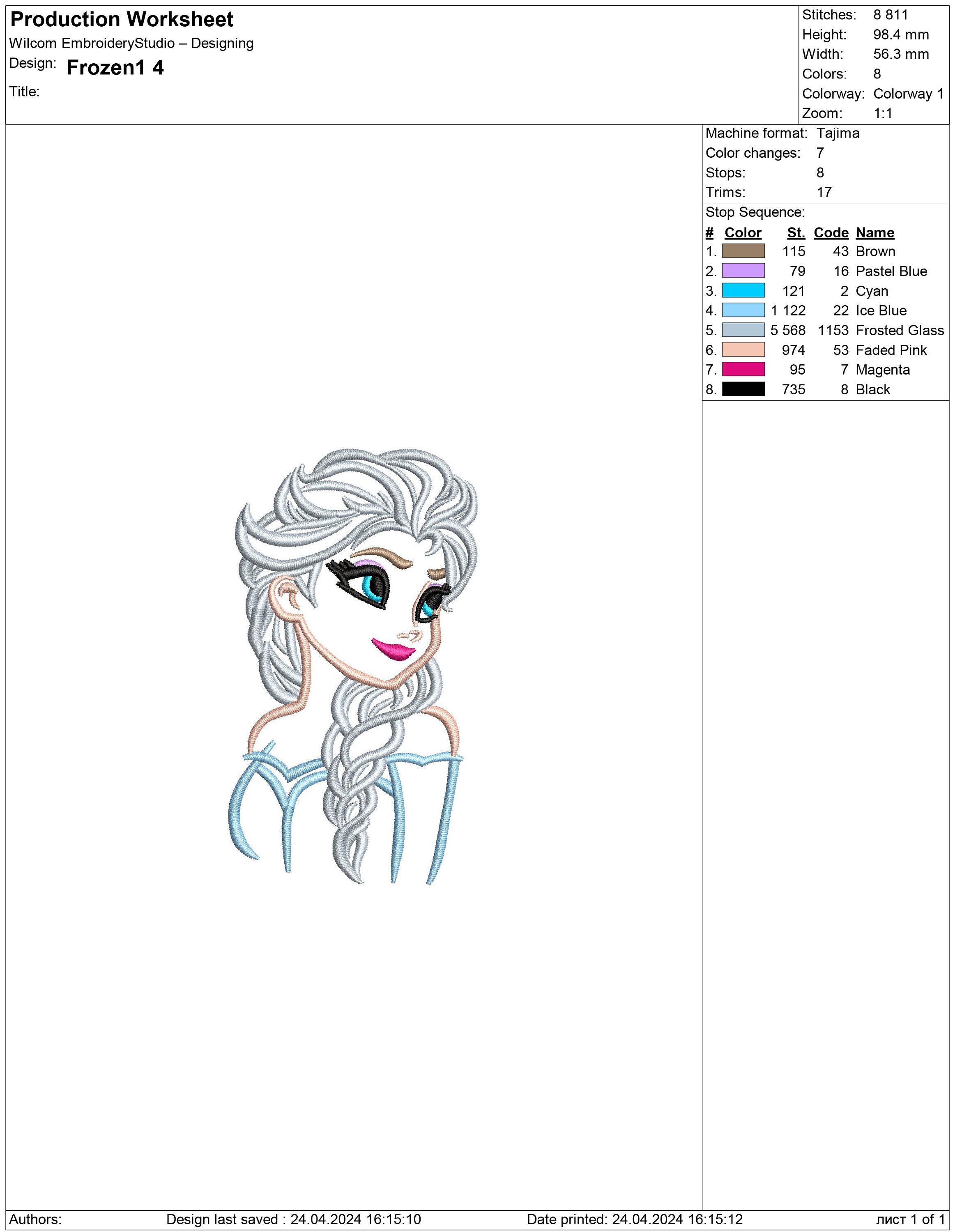 Princess Elsa, Frozen Inspired. Machine Embroidery Design File. Install ...