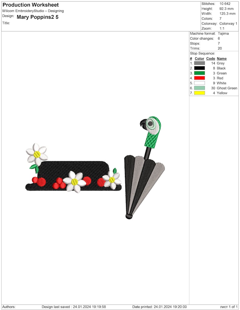 Mary Poppins Inspired Machine Embroidery Design. - Etsy Australia