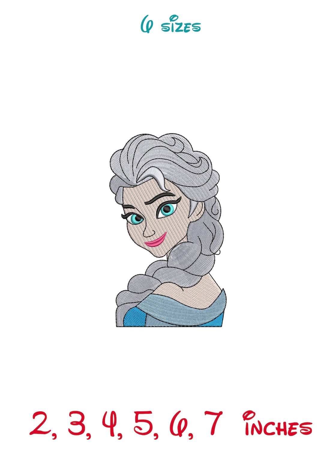 Princess Elsa, Frozen Inspired. Machine Embroidery Design File. Install ...