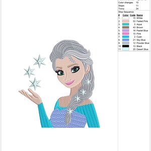 Princess Elsa, Frozen Inspired. Machine Embroidery Design File. Install ...