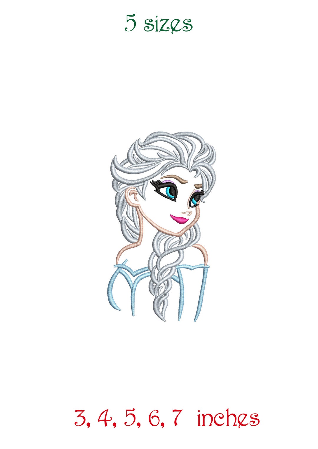 Princess Elsa, Frozen Inspired. Machine Embroidery Design File. Install ...