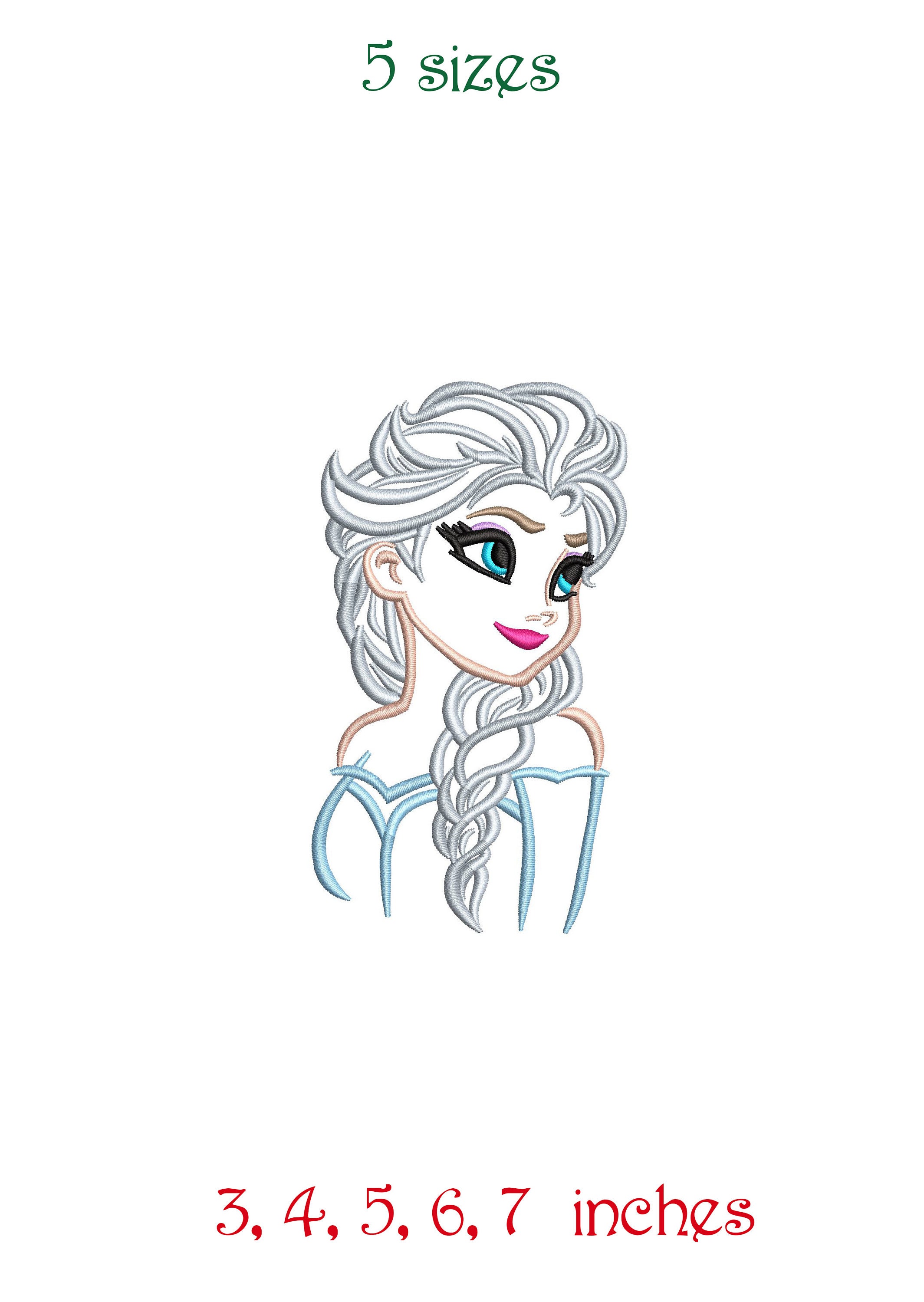 Princess Elsa, Frozen Inspired. Machine Embroidery Design File. Install ...