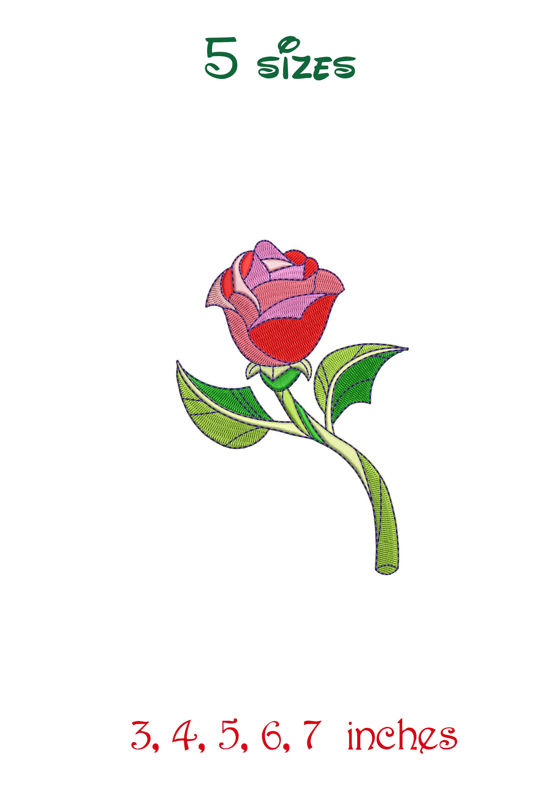 Rose, Princess Symbol. Machine Embroidery Design File. Install Download ...