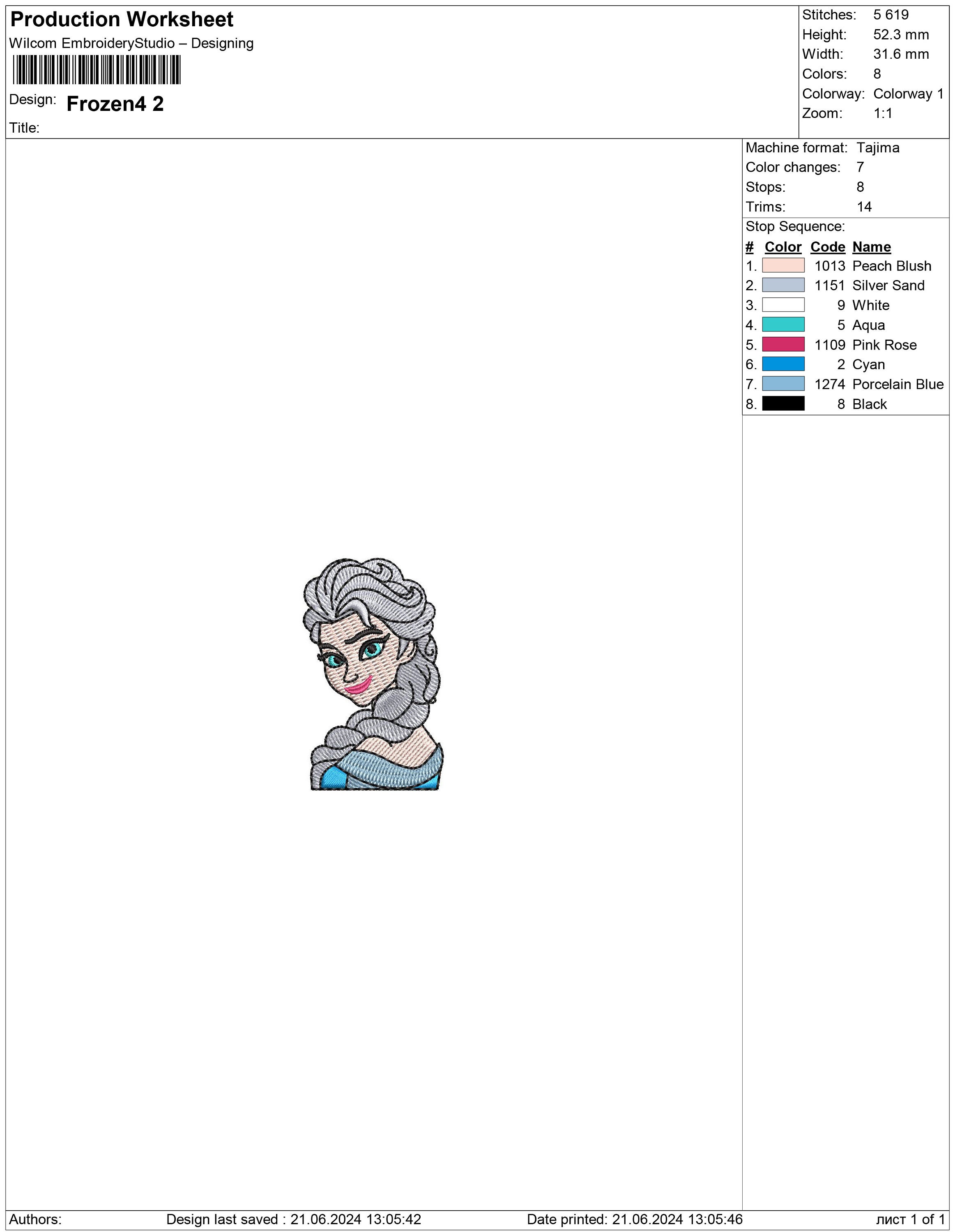 Princess Elsa, Frozen Inspired. Machine Embroidery Design File. Install ...