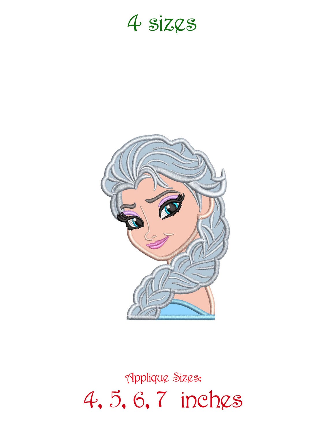 Princess Elsa, Frozen Inspired. Machine Embroidery Design File ...