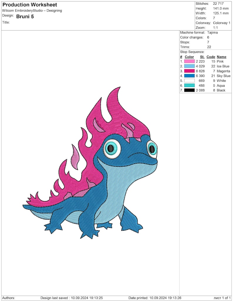 Bruni, Frozen Inspired. Machine Embroidery Design File. Install ...
