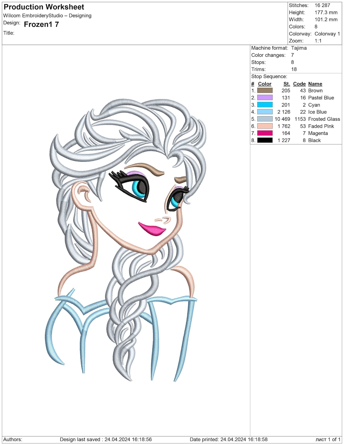 Princess Elsa, Frozen Inspired. Machine Embroidery Design File. Install ...