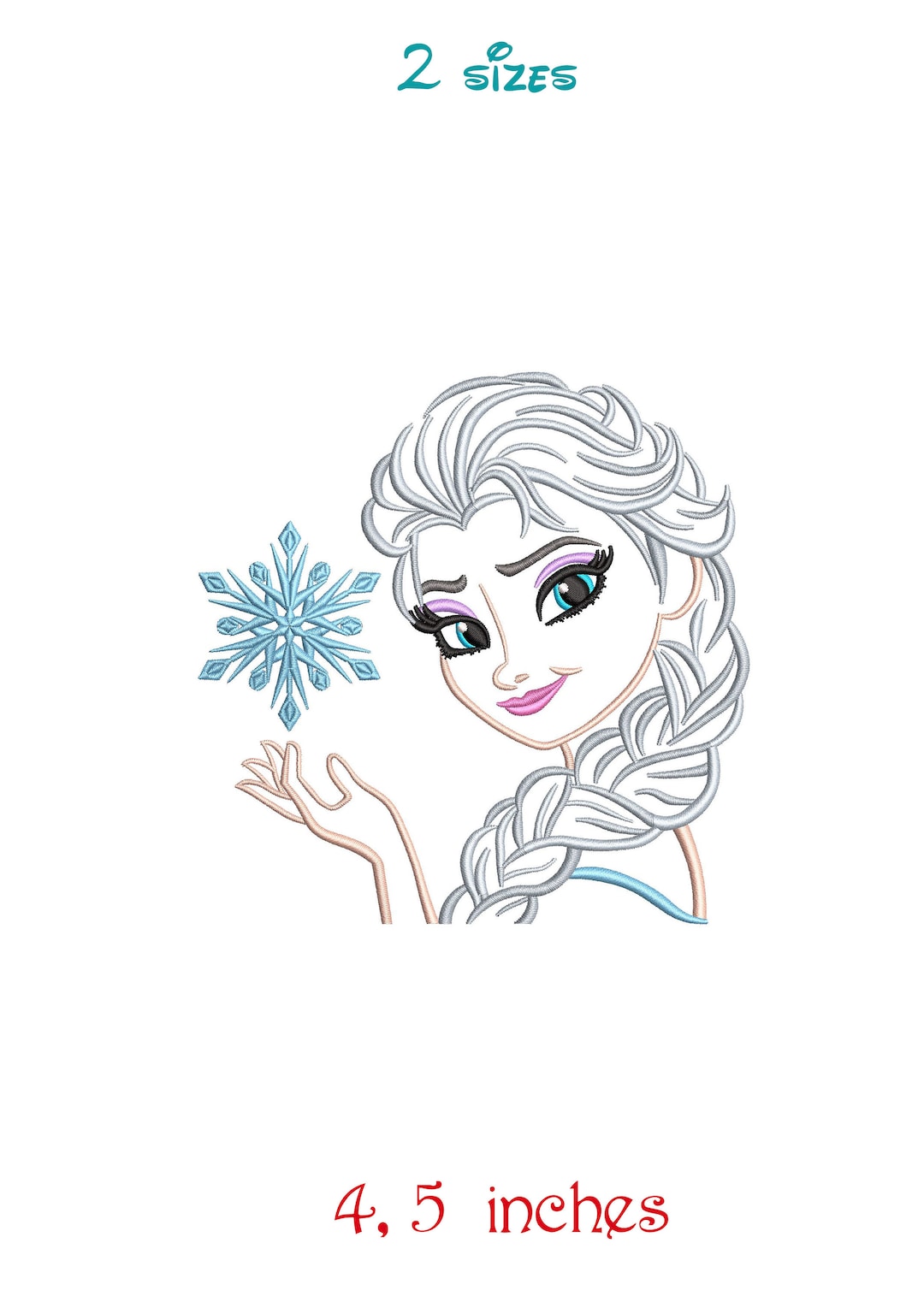 Princess Elsa, Frozen Inspired. Machine Embroidery Design File. Install ...