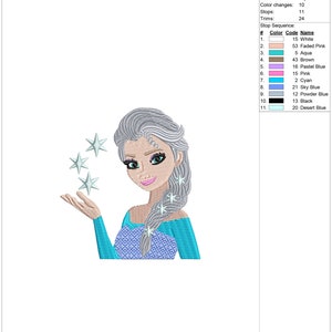 Princess Elsa, Frozen Inspired. Machine Embroidery Design File. Install ...