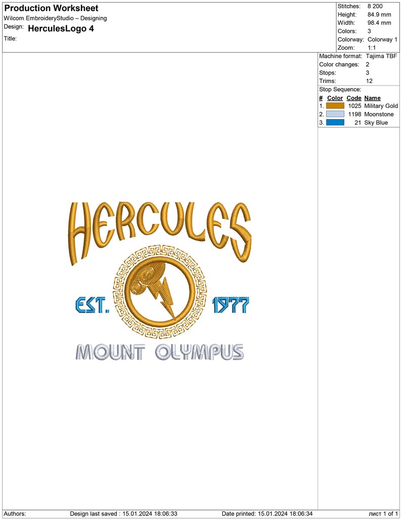 Abstract Hercules Logo. Hercules Medallion Inspired. Machine Embroidery ...