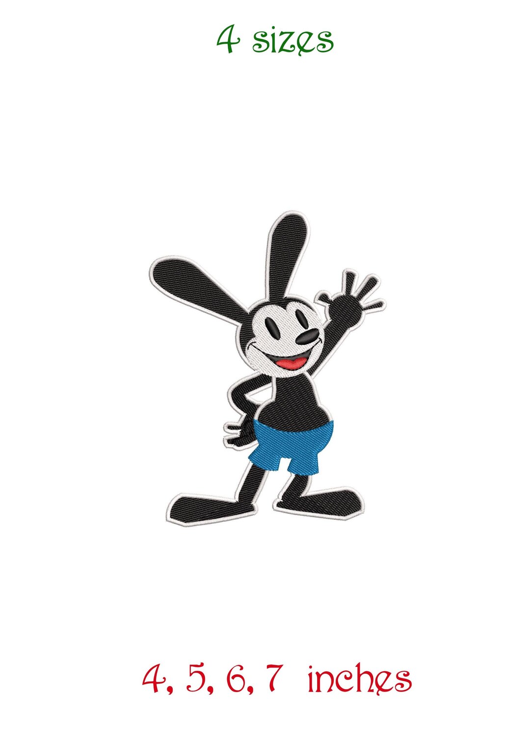 Oswald the Lucky Rabbit. Machine Embroidery Design File. Install ...