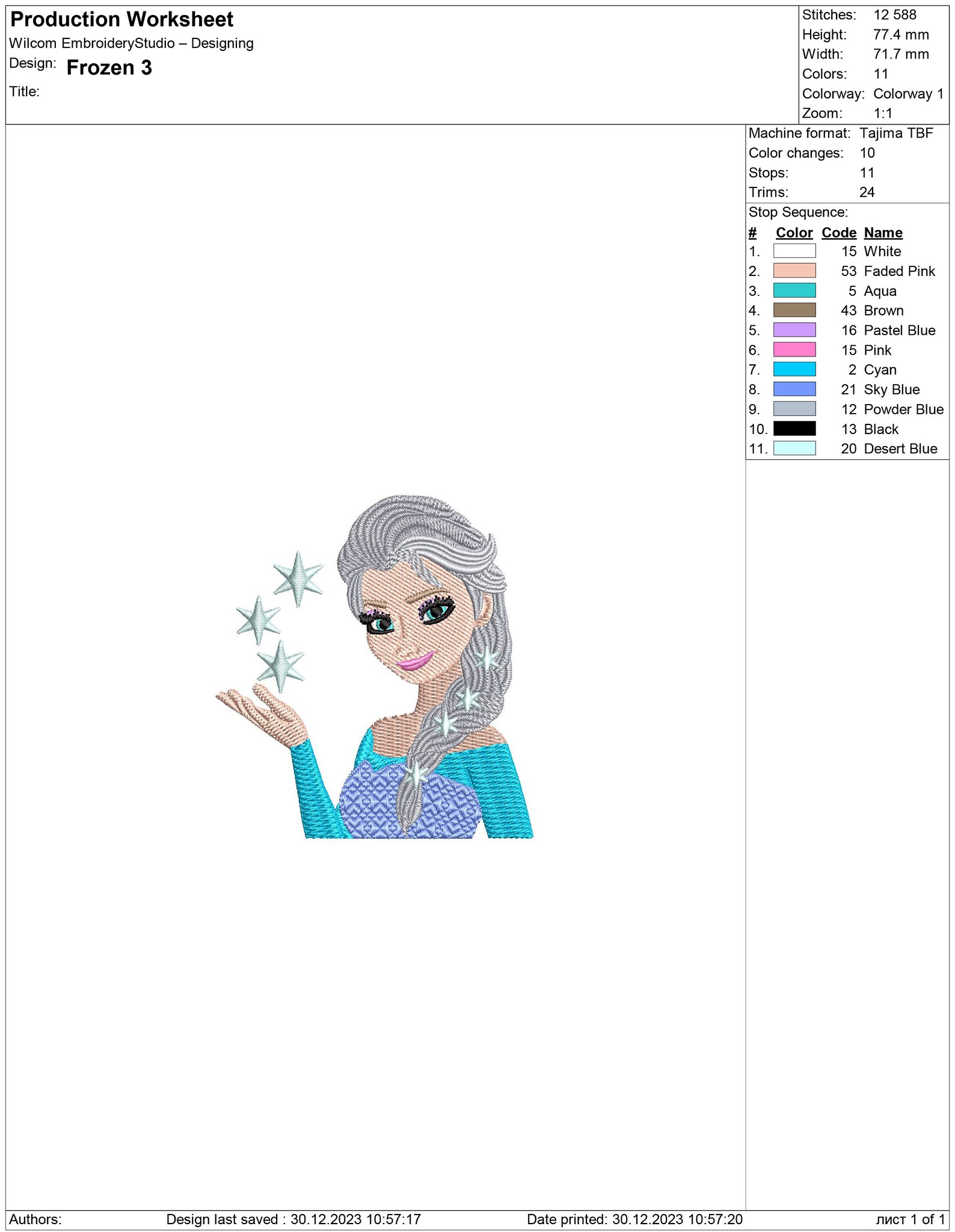 Princess Elsa, Frozen Inspired. Machine Embroidery Design File. Install ...