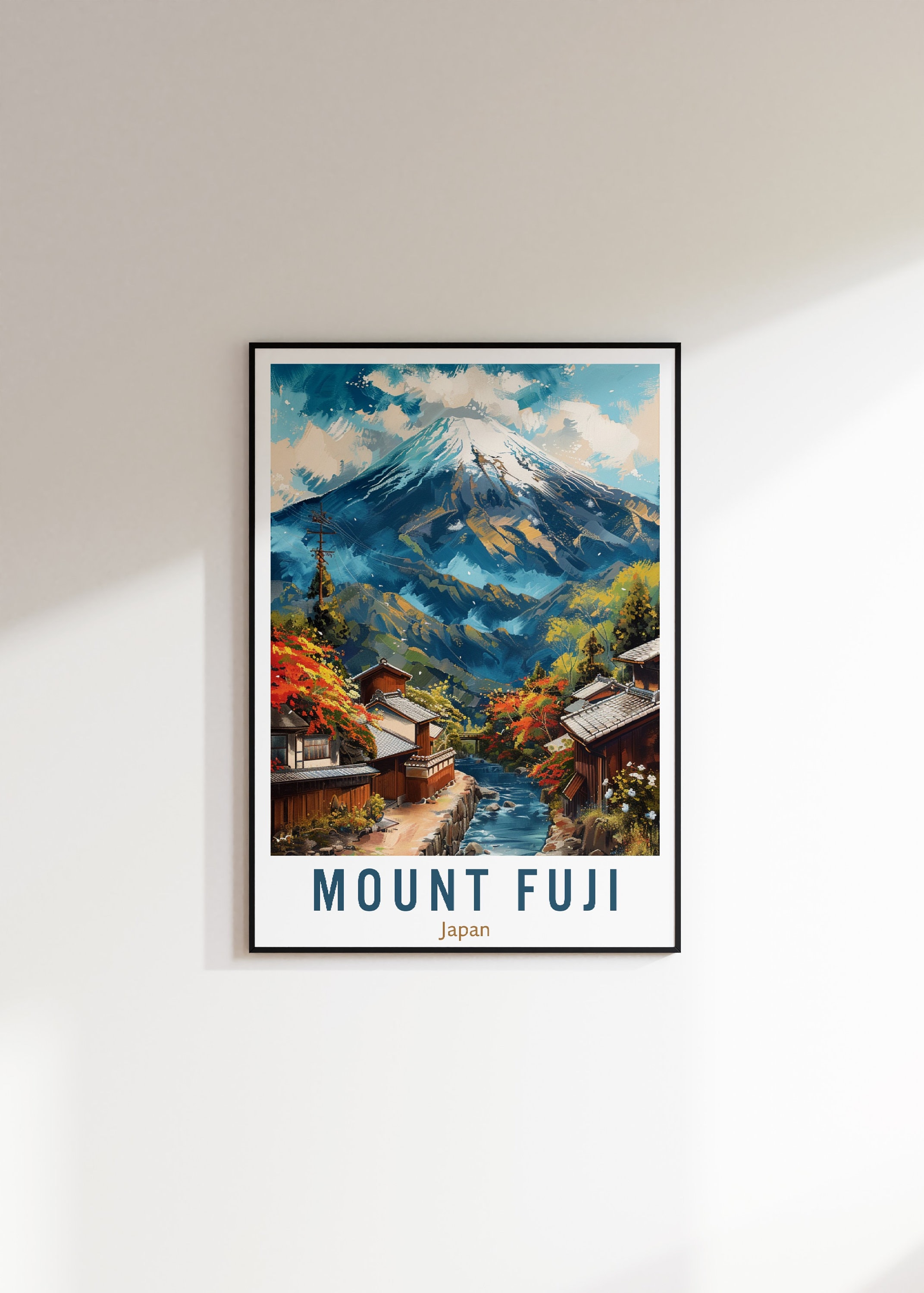 Mount Fuji Travel Poster, Mount Fuji Wall Art, Mount Fuji Print, Mount ...