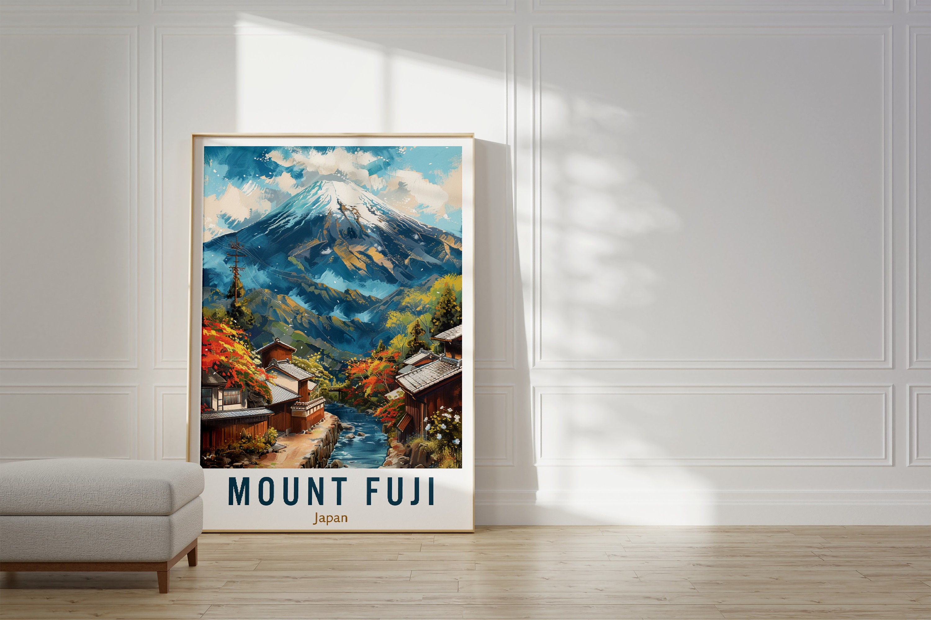 Mount Fuji Travel Poster, Mount Fuji Wall Art, Mount Fuji Print, Mount Fuji Travel Gift, City ...