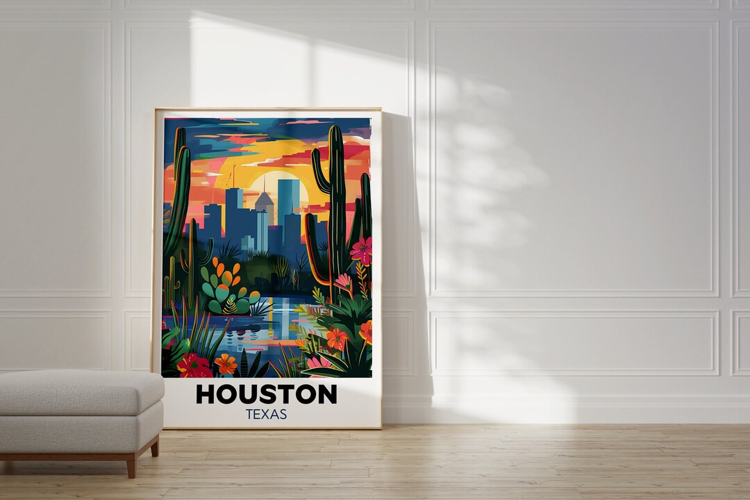 Houston Texas Travel Poster, Houston Wall Art, Houston Print, Houston ...