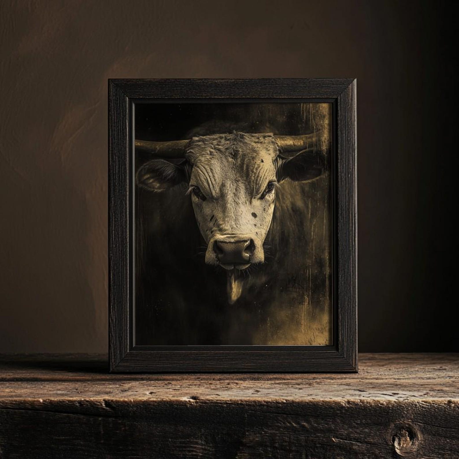 Vintage Cow Print, Moody Dark Academia Poster, Farmhouse Decor - Etsy