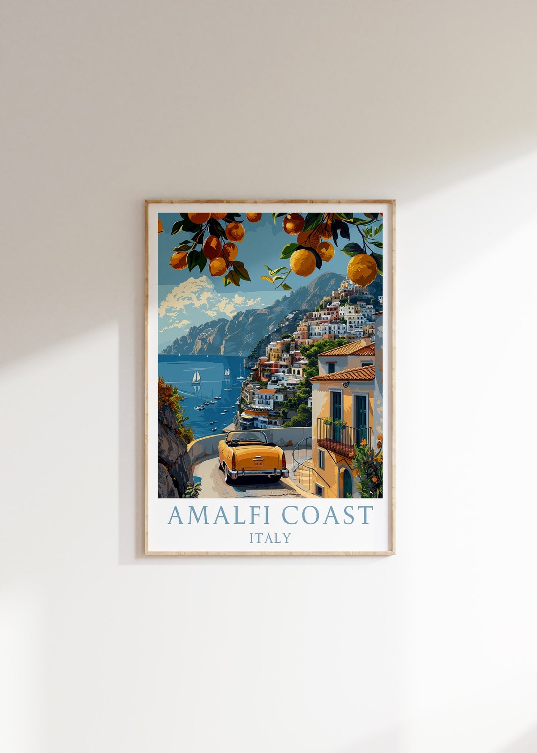Amalfi Coast, Italy Travel Poster, Amalfi Coast Wall Art, Amalfi Coast ...