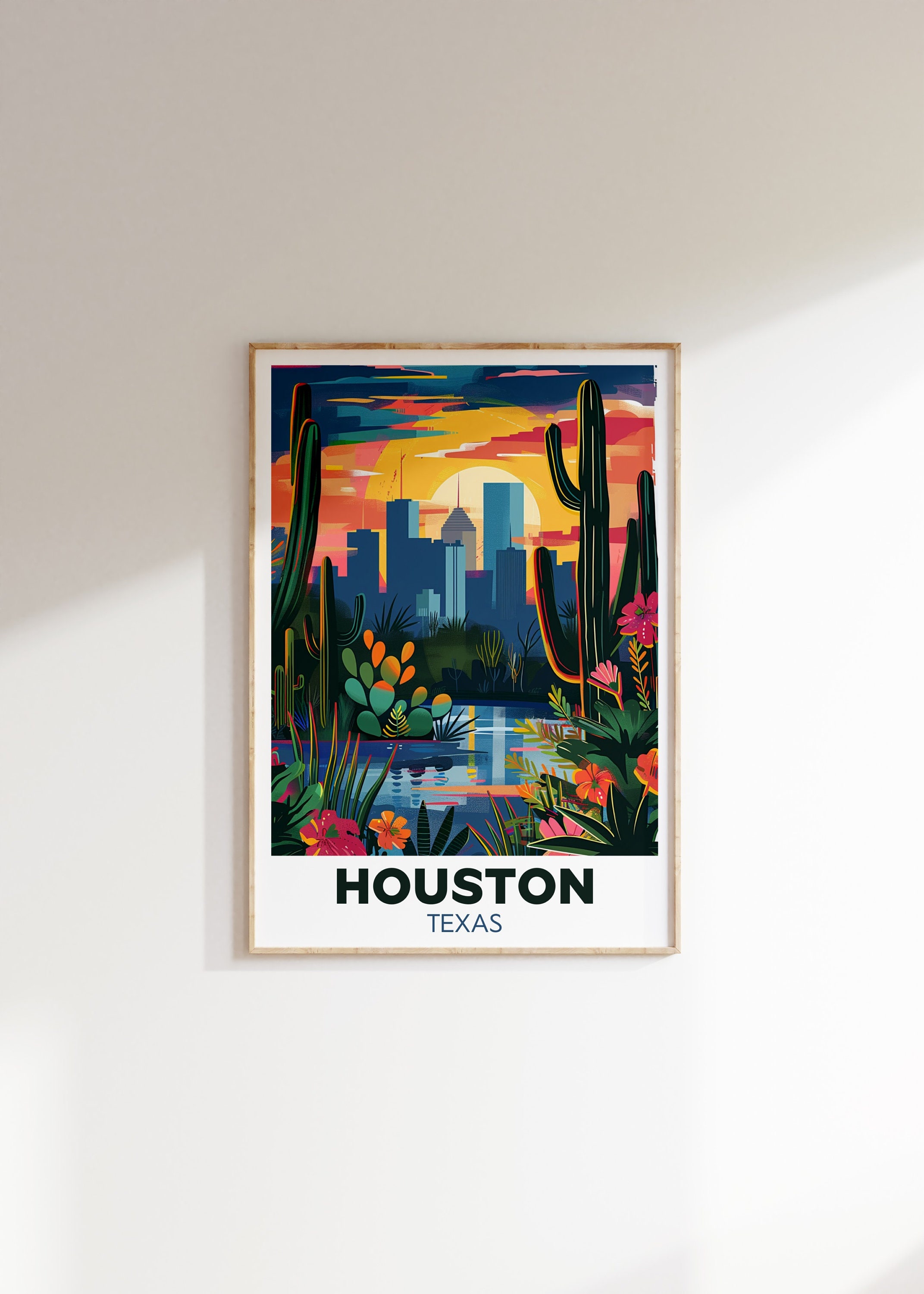Houston Texas Travel Poster, Houston Wall Art, Houston Print, Houston ...