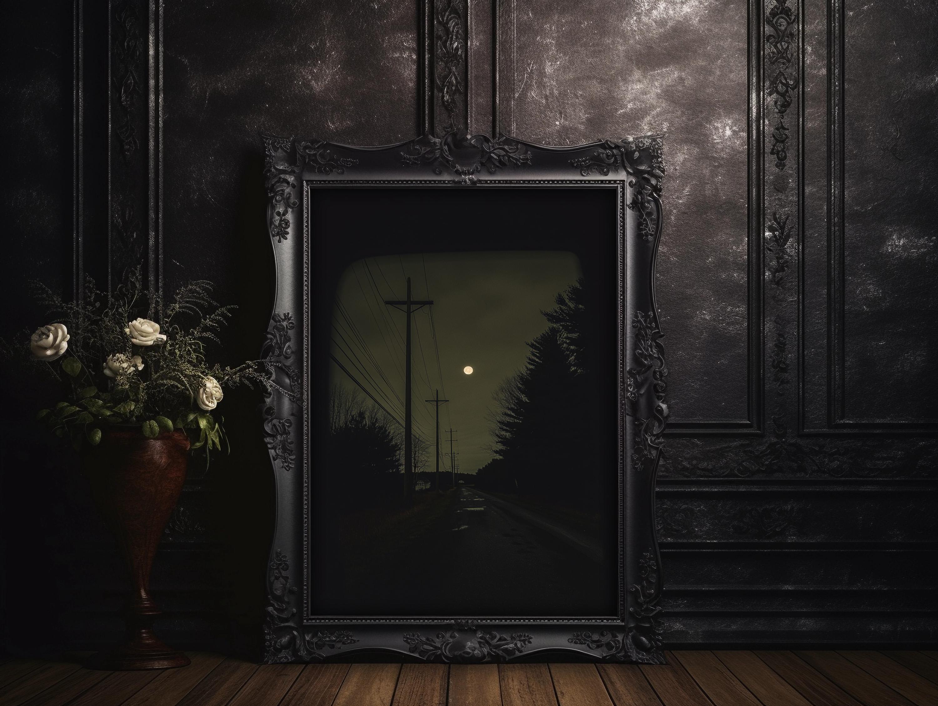 Car Window View Print, Dark Academia Full Moon Poster - Etsy