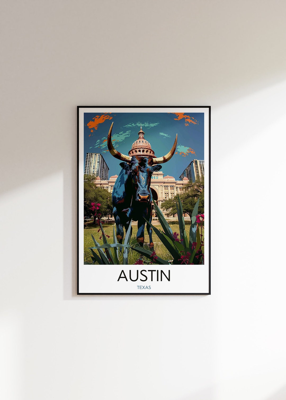 Austin, Texas Travel Poster, Austin Wall Art, Austin Print, Austin ...