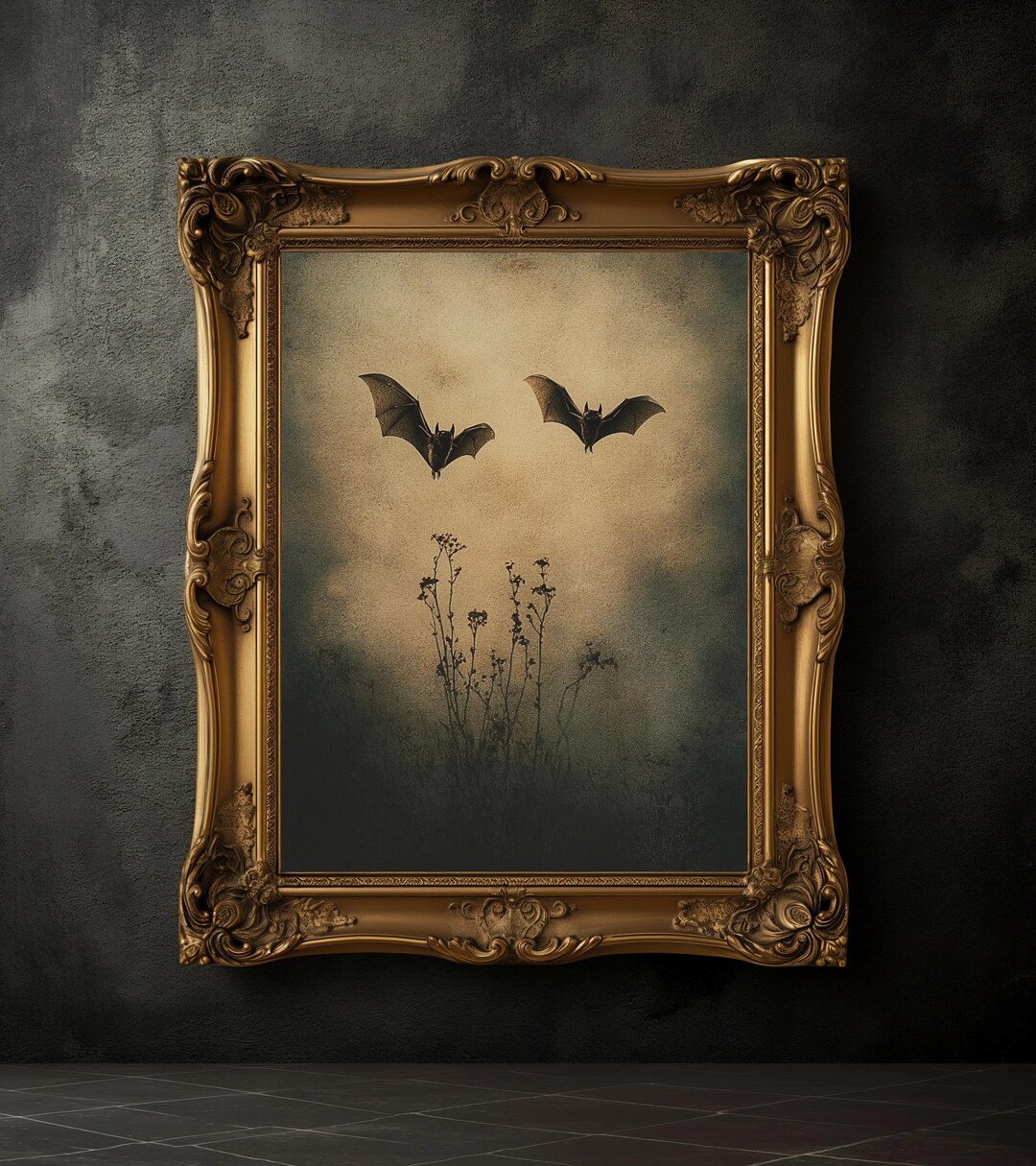 Moody Bats Print, Vintage Bat Poster, Dark Academia Print, Dark ...