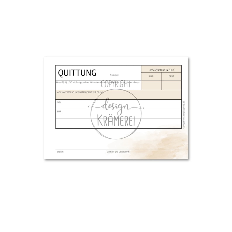 Receipt Template for Small Businesses – A6 PDF | Print Yourself ...