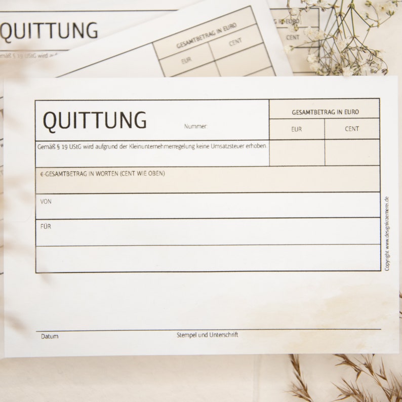 Receipt Template for Small Businesses – A6 PDF | Print Yourself ...