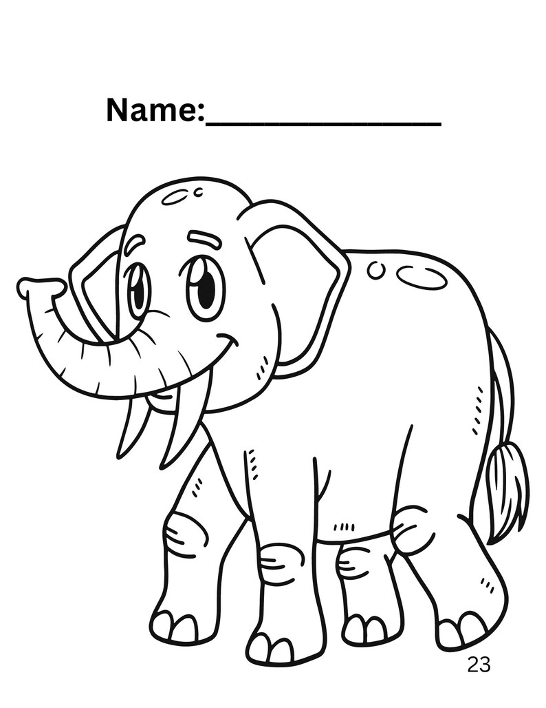 Name and Color the Animals Coloring Book - Etsy