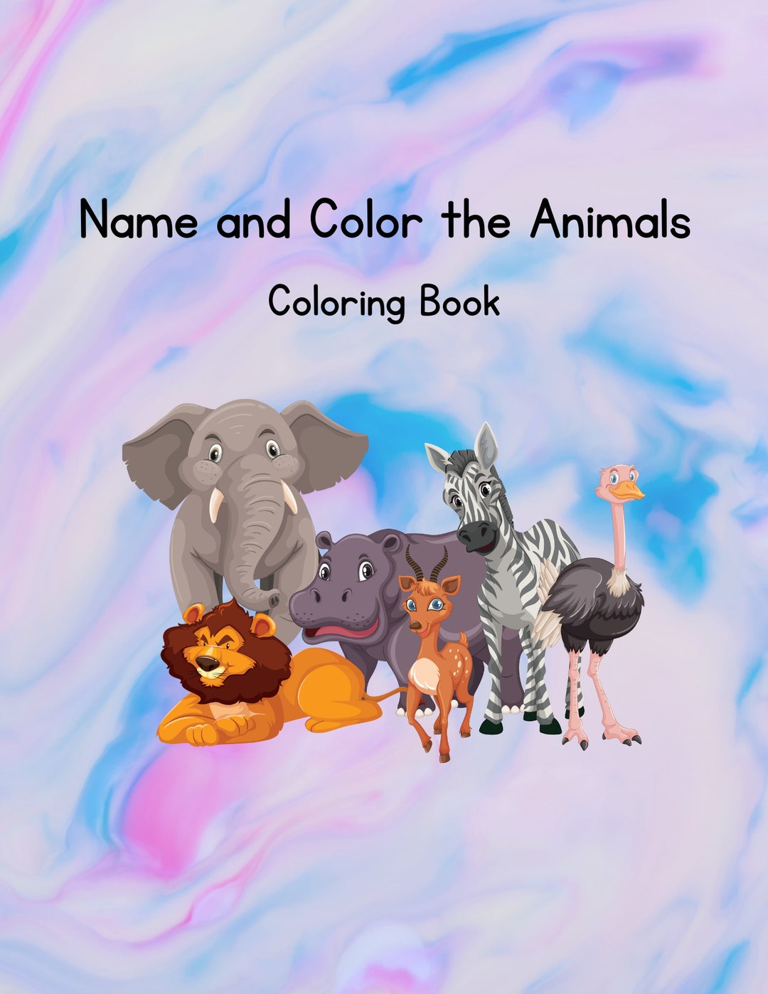 Name and Color the Animals Coloring Book - Etsy