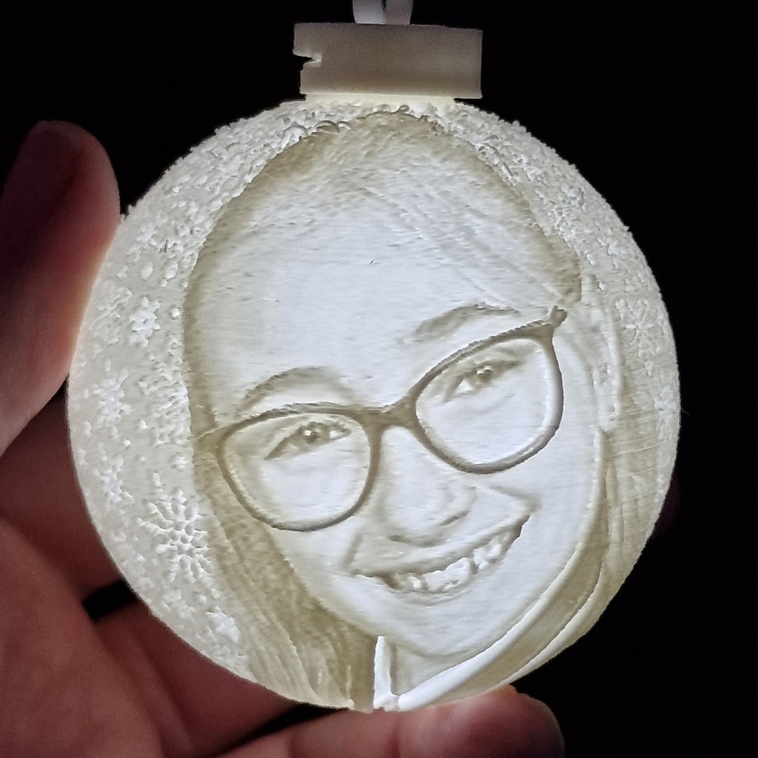 Lithophane Personalised Christmas Bauble - Etsy UK