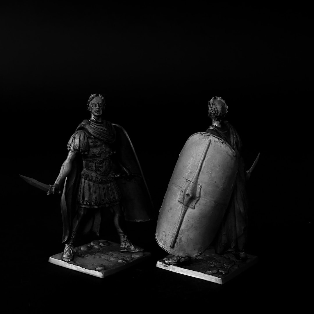 Figurine Gaius Julius Caesar Miniature Toy Tin Metal Antique Action Metal Sculpture Statuette ...