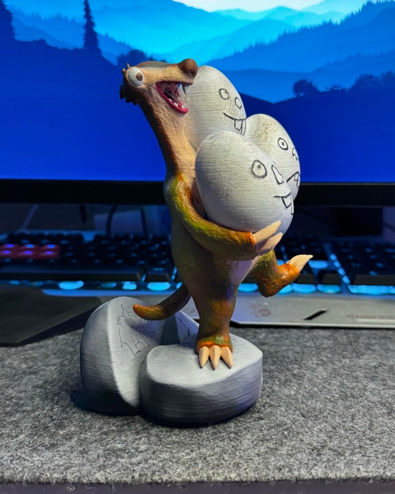 Hand-painted Sid and Eggs Resin Statue, Ice Age Collectible - Etsy