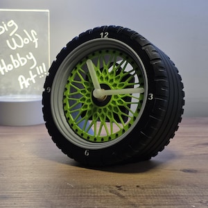 Custom 3D Printed Car Rim Clock With Luminous Hands | Automotive Desk ...