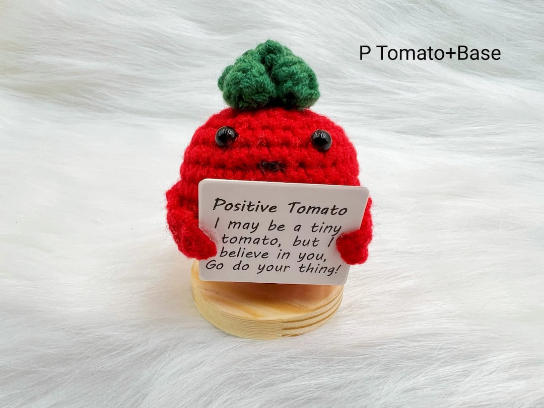 Cute Crochet Positive Tomato-unique Funny Small Gift for True - Etsy
