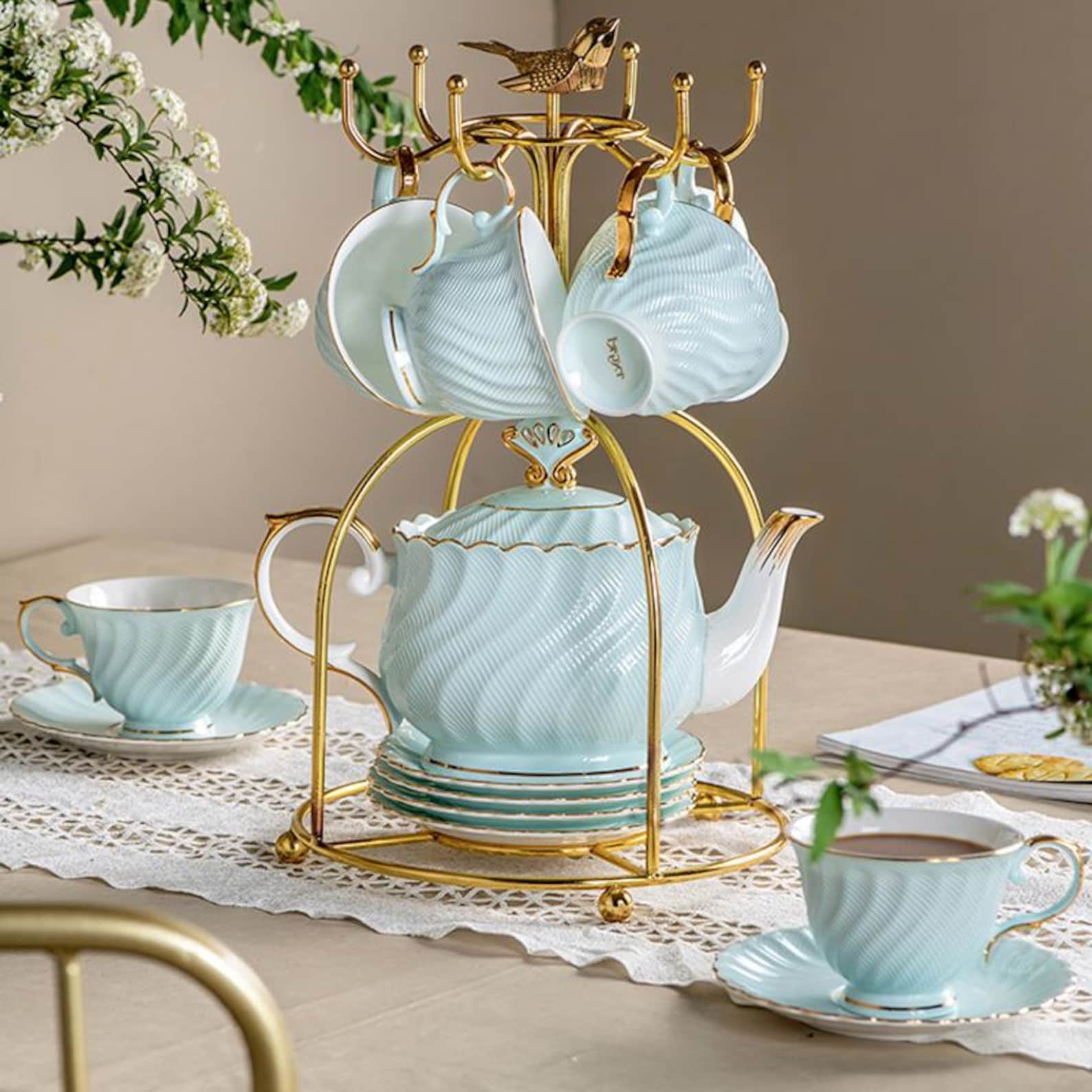 Exquisite Ceramic Tea Sets, Ceramic Light Luxury Afternoon Tea Sets ...
