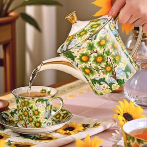 French Ceramic Tea Set, Ceramic Coffee Cup and Saucer Set, Afternoon ...