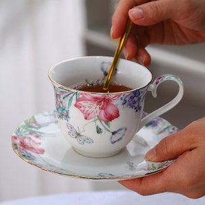 Flower Ceramic Tea Set, European Ceramic Coffee Set, Coffee Pot Set ...
