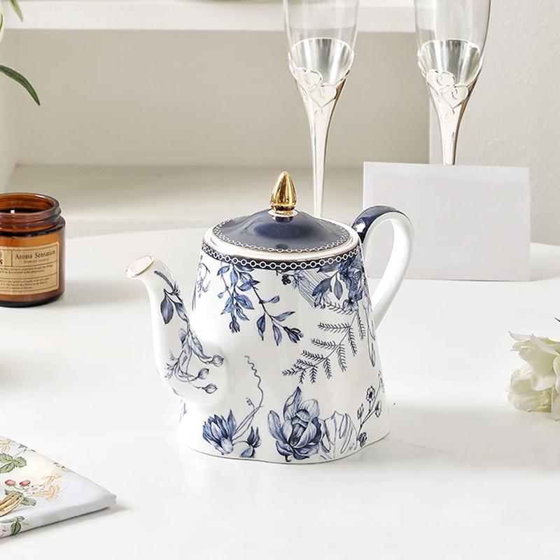 Pastoral Floral Ceramic Tea Set, Retro Ceramic Tea Set, European Coffee ...