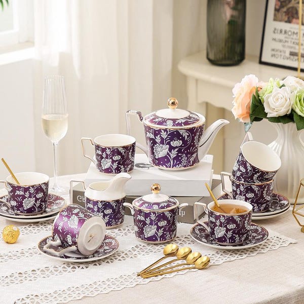 Purple Tea Cup - Etsy