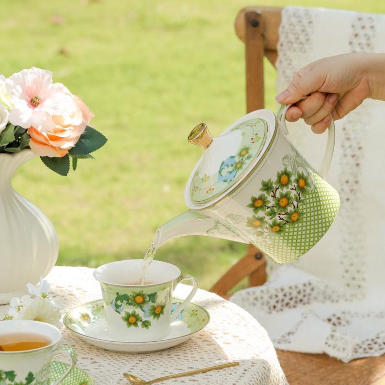 Pastoral Style Ceramic Tea Set, Coffee Pot Set, Tea Party Tea Set ...