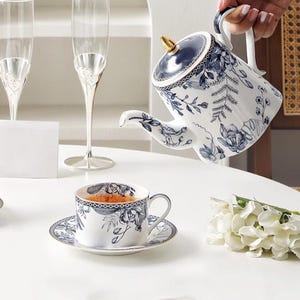 Pastoral Floral Ceramic Tea Set, Retro Ceramic Tea Set, European Coffee ...