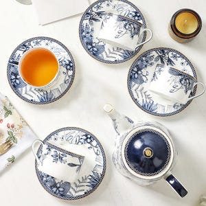 Pastoral Floral Ceramic Tea Set, Retro Ceramic Tea Set, European Coffee ...