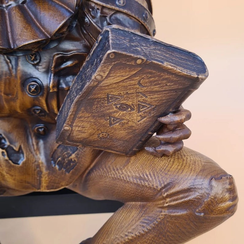 Statuette Medieval Jester With Book for Bookshelf Decor and Birthday ...