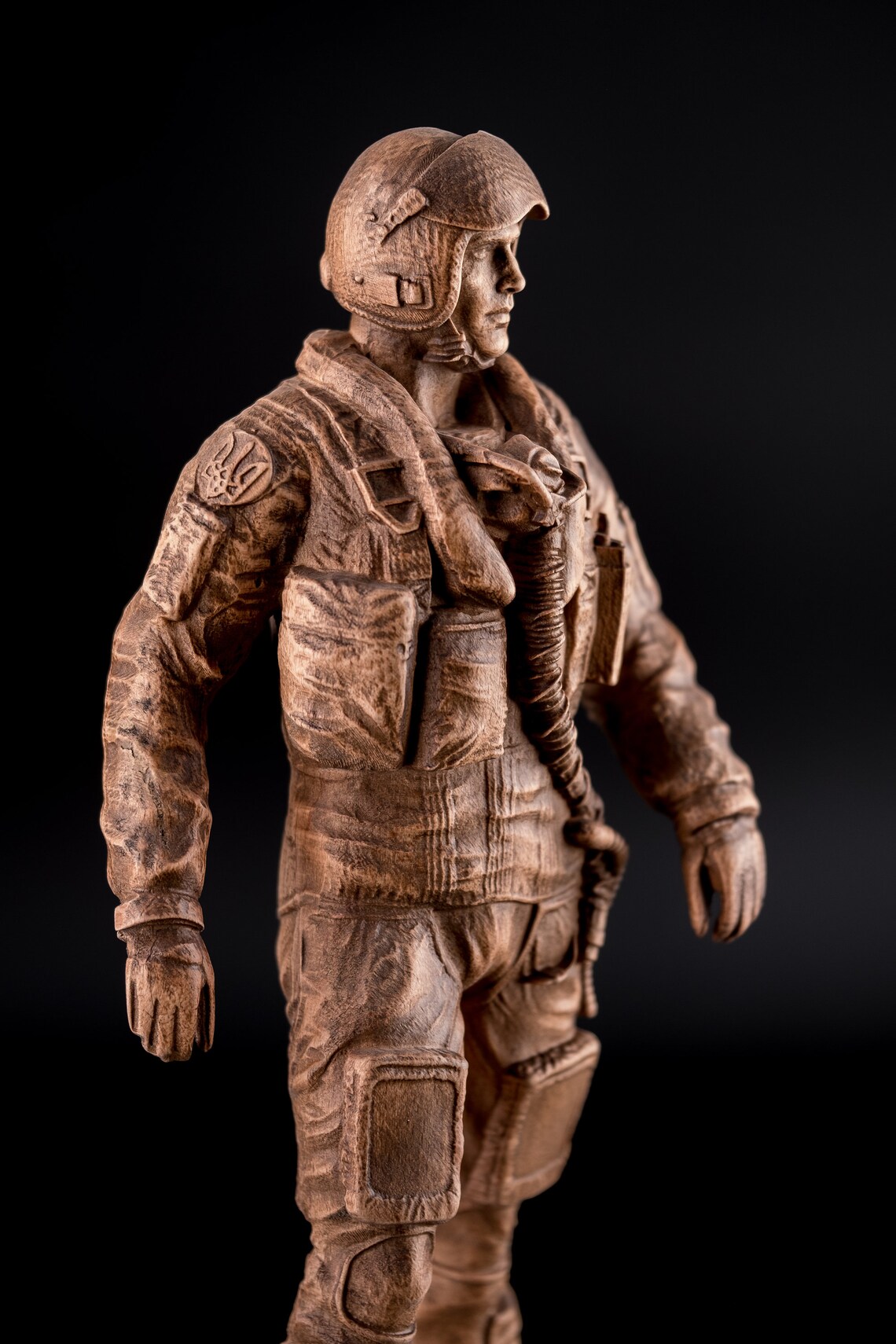 Hand Carved Wood Sculpture Pilot for Table Decor Handcrafted - Etsy