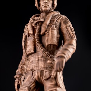 Hand Carved Wood Sculpture Pilot for Table Decor Handcrafted - Etsy