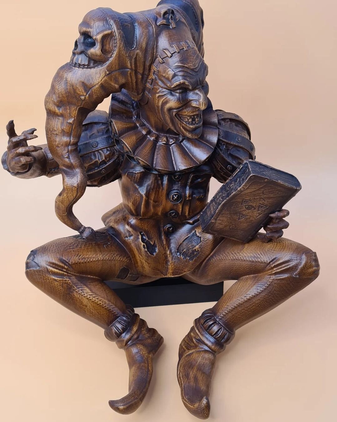 Statuette Medieval Jester With Book for Bookshelf Decor and Birthday ...