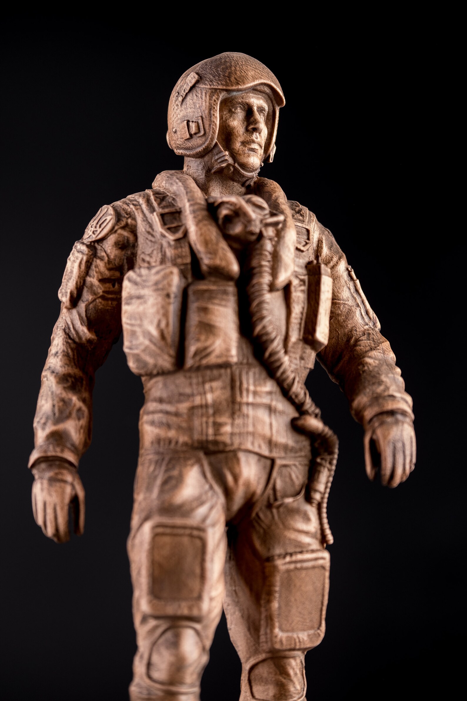 Hand Carved Wood Sculpture Pilot for Table Decor Handcrafted - Etsy